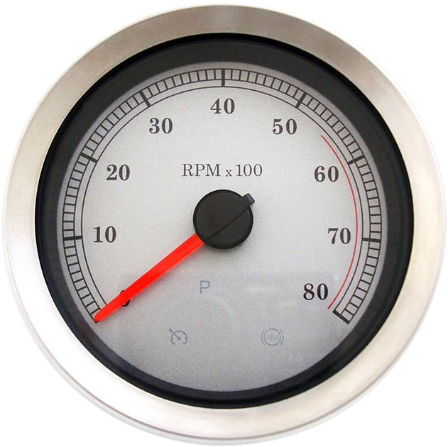 Drag Specialties DragSpecialties 4" Electronic Tachometer - White...