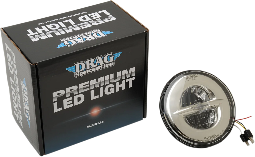 Drag Specialties DragSpecialties 7" Reflector-Style Headlight - Dark...