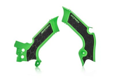 Acerbis Frame Guards- X-Grip - Green/Black fits 2021+ Kawasaki KX250...