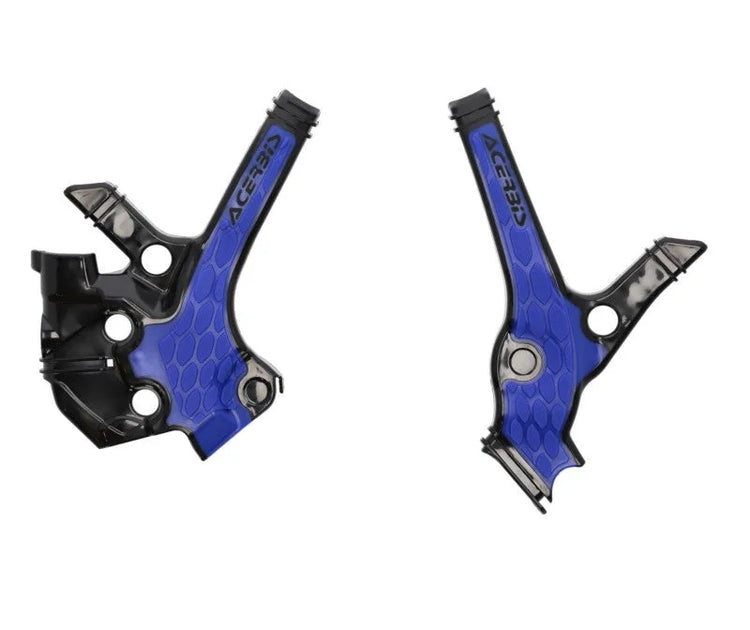 Acerbis Frame Guards - X-Grip - Black / Blue fits 22+ Yamaha YZ85