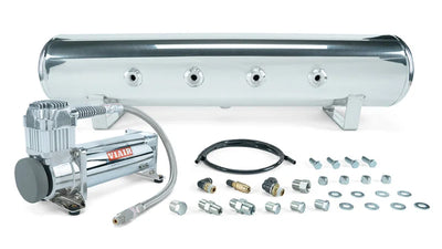 Air Lift 4 Gal. 7-Port Tank w/ Viair 444c Chrome Compressor (Incl...