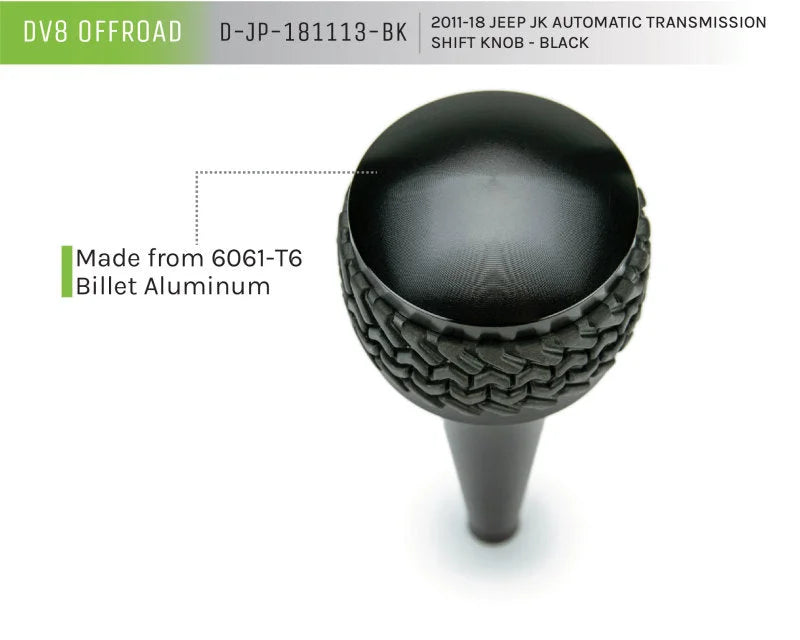 DV8 Offroad Shift Knob Automatic Black fits 2011-2018 Jeep Wrangler JK