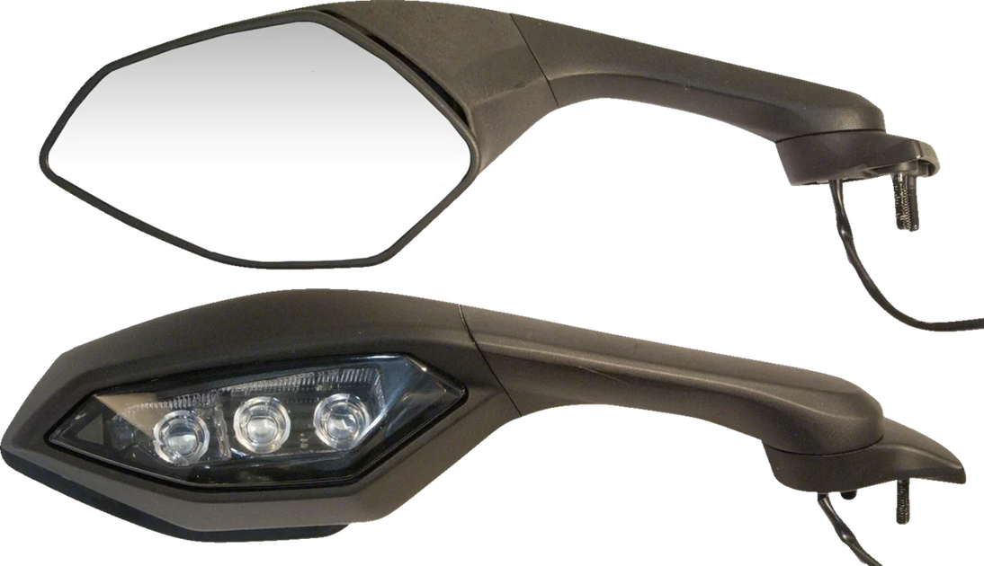 Emgo Mirror - OEM-Style Replacement - Side View - Cat Eye - Black...