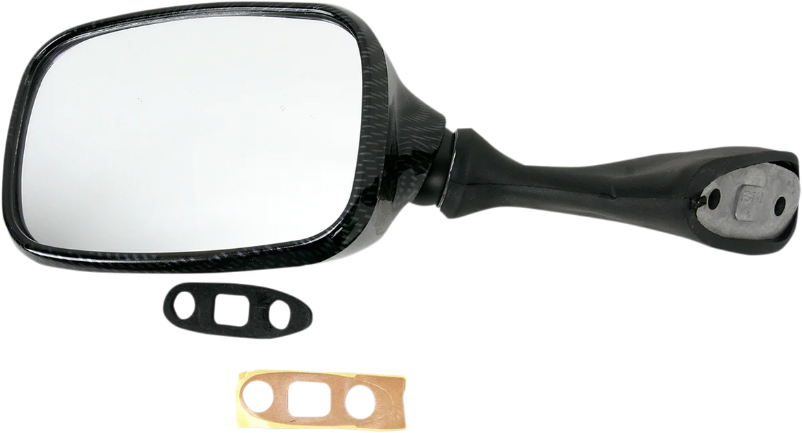 Emgo Mirror - Side View - Carbon Fiber - Rectangle - Left fits Suzuki
