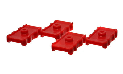 Energy Suspension Red Leaf Spring Isolator Set w/ Ribbed Sides fits...