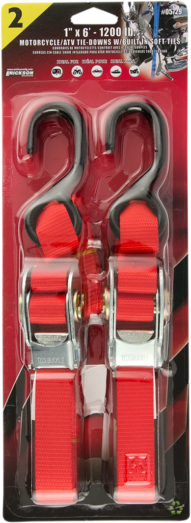 Erickson Over-Center Buckle Strap - 1" x 6' - Red 05729