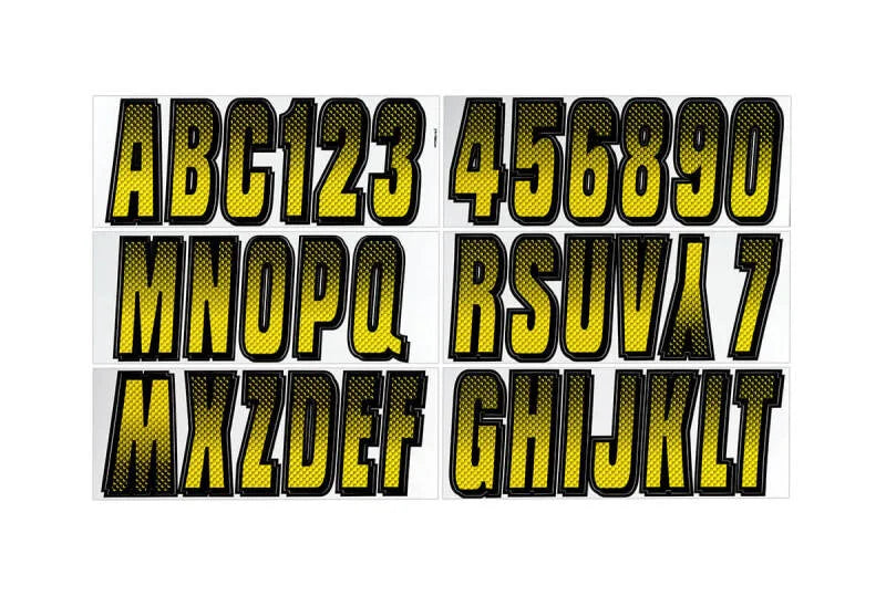 Hardline Boat Lettering Registration Kit 3 in. - 300 Yellow / Black