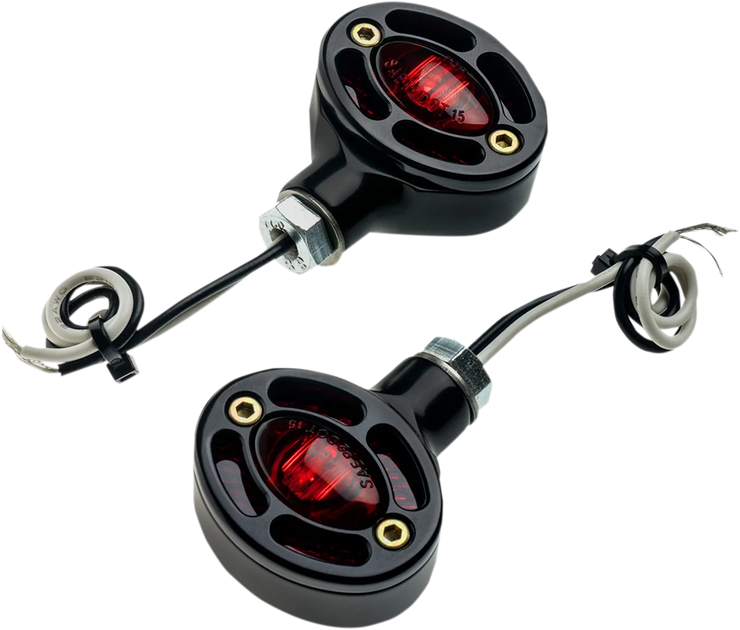 Joker Machine LED Turn Signals - Black with Red LEDs 05-250-RB