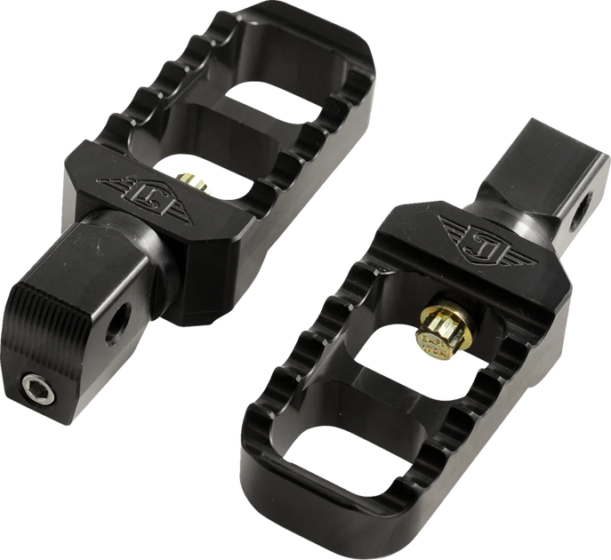 Joker Machine Serrated Stubby Footpegs - Black 08-642-8B fits Indian
