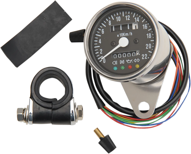 Drag Specialties DragSpecialties KPH Mechanical Speedometer with LED...
