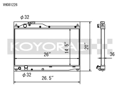 Koyo Radiator fits 2000-2009 Honda S2000 / 2008-2009 Honda S2000 CR