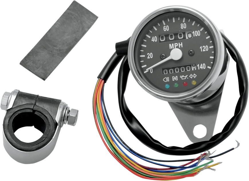 Drag Specialties DragSpecialties MPH Mechanical Speedometer with LED...