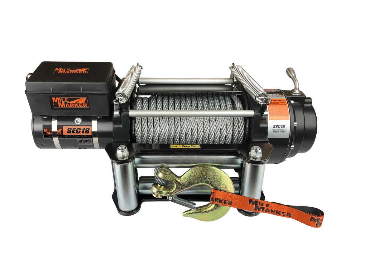 Mile Marker 18K SEC18 (ES) Heavy Duty Electric Recovery Winch with ...