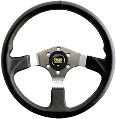 OMP Asso Flat Steering Wheel w/ 3 Steel Spokes (350mm) - Large...