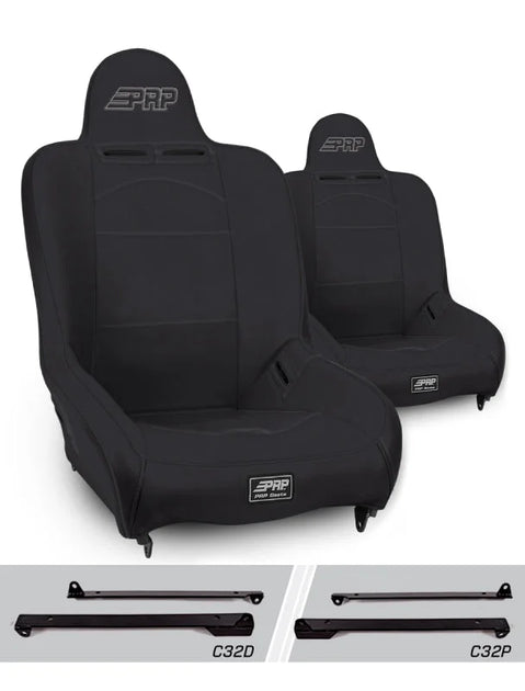 PRP Seats High Back Suspension Seats Kit (Pair) - Black fits...