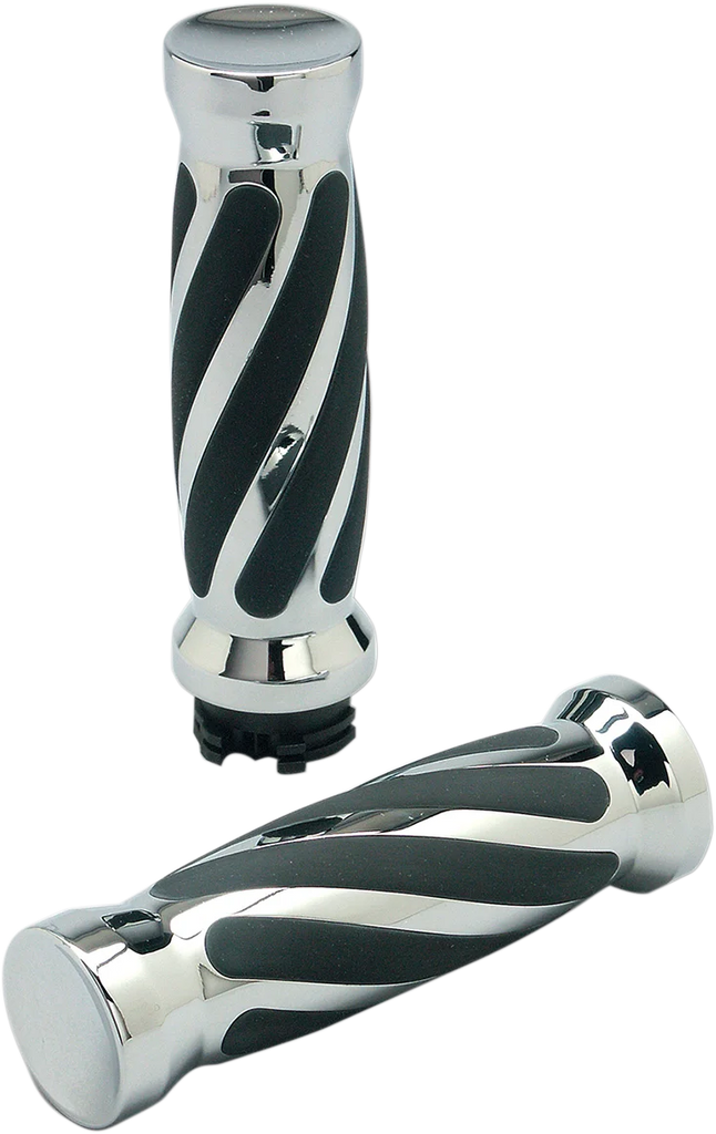 Pro-One Performance Grips - Twisted - Rubber - TBW - Chrome 490011