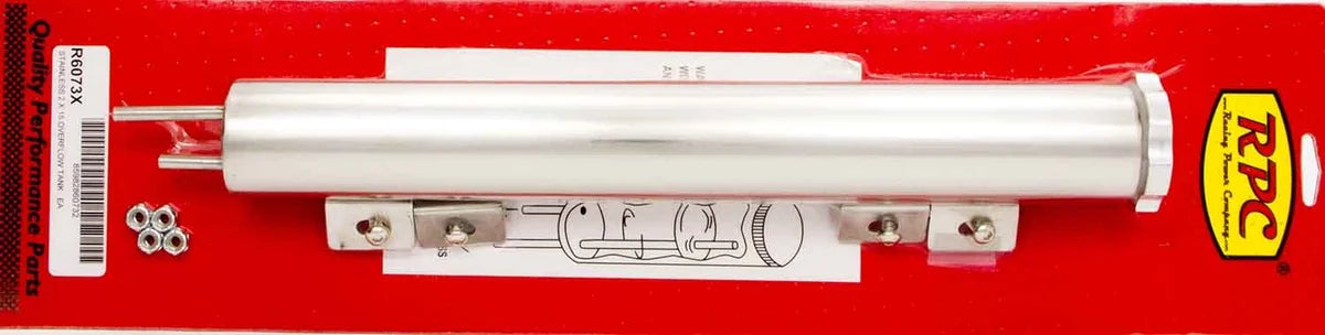 Racing Power Company 15in Polished Stainless Overflow Tank