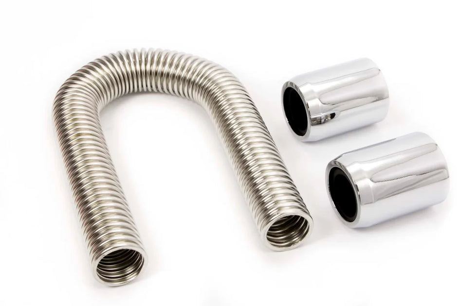 Racing Power Company 24in Stainless Hose Kit w/Chrome Ends