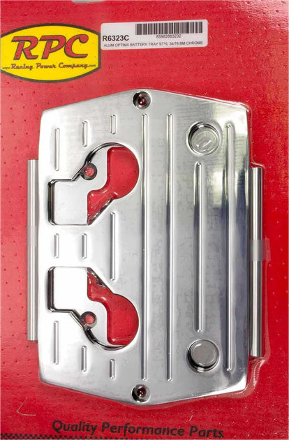 Racing Power Company Optima Alum Ball Milled Battery Tray Chrome