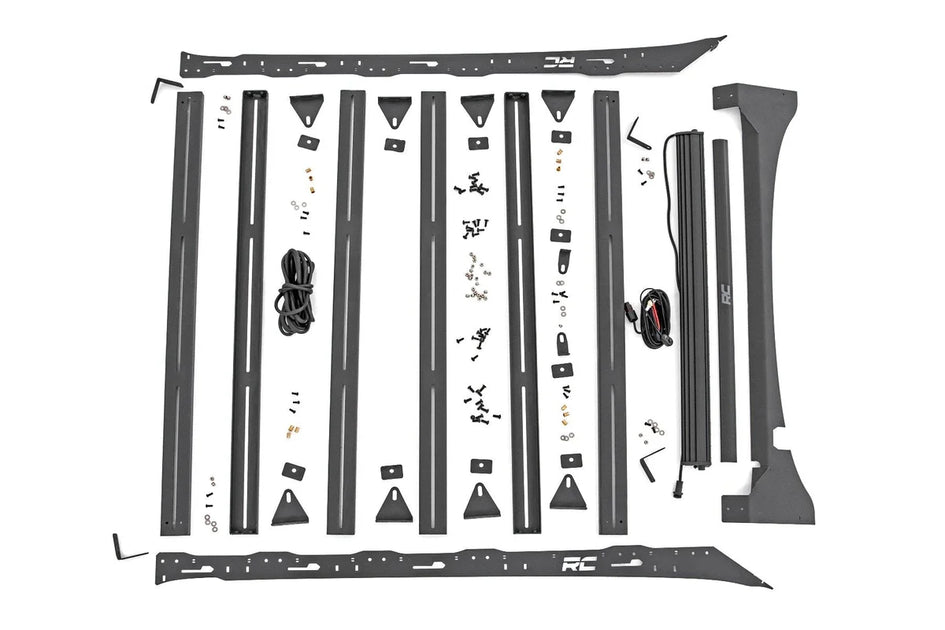 Rough Country Roof Rack Inch Single Row BLK LED 51021 fits 2015-2018...
