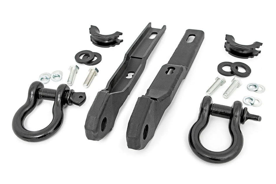Rough Country Tow Hook Brackets D-Ring Combo RS160 fits 2017-2024...