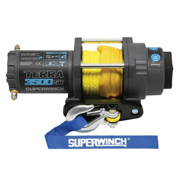 Superwinch 3500 LBS 12V DC 7/32in x 32ft Synthetic Rope Terra 3500SR...