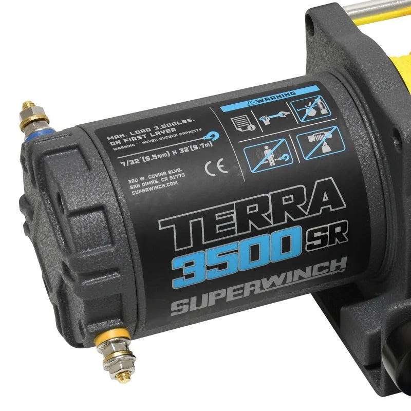 Superwinch 3500 LBS 12V DC 7/32in x 32ft Synthetic Rope Terra 3500SR...