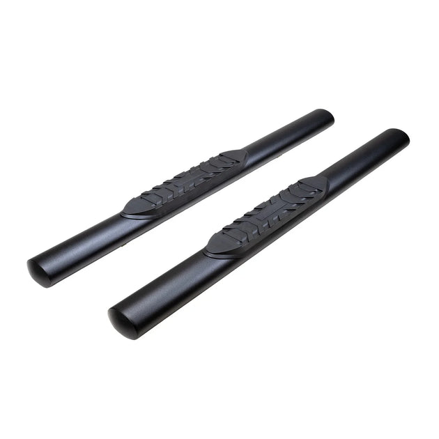 TrailFX With Step Pads 4 In Oval Straight Powder Coated Black Mild...