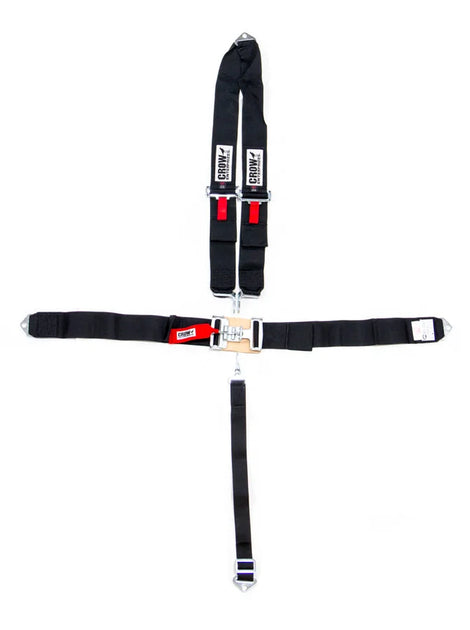 crow safety 5-Pt Harness Big Latch Black Bolt-In V-Type 11084A