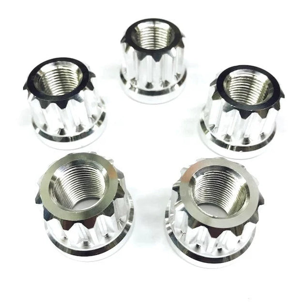 drag race solutions Billet Aluminum 12pt Lug Nuts 5/8in Polished 5...